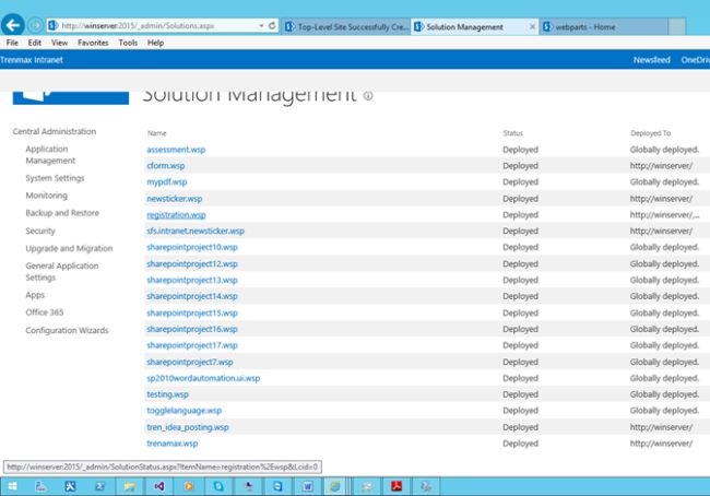 Deploying WSP in Sharepoint Solutions
